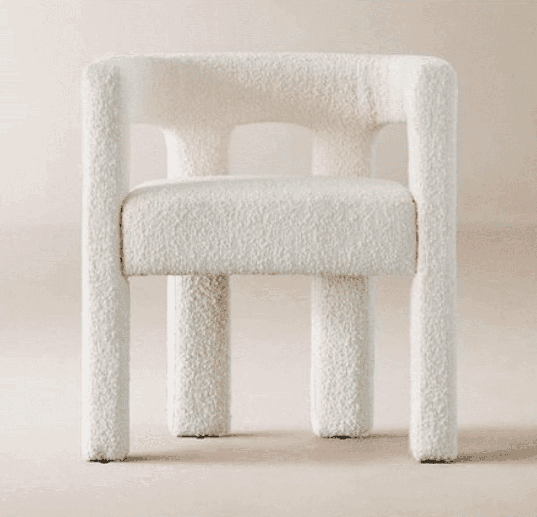 CB2 Ivory Boucle Chair - roomii™